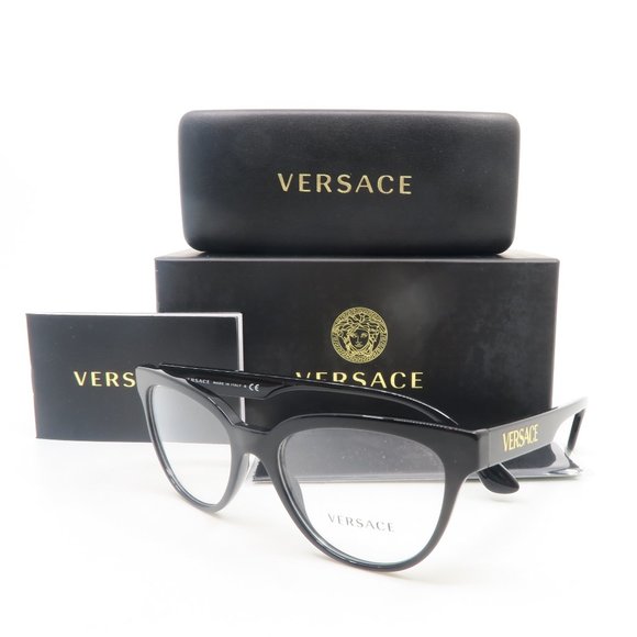 Versace | Accessories | Versace Ve335 Gb1 54mm Black Gloss Cat Eye New ...